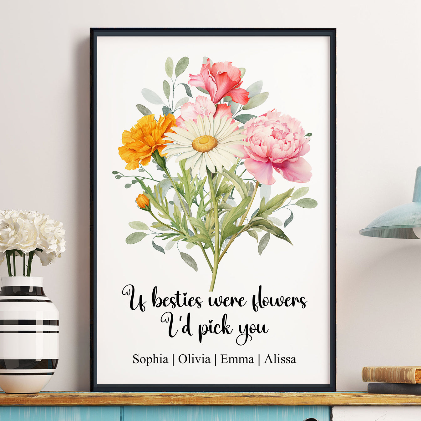 Sisters, Friends Friendship Sisterhood Birth Flower Bouquet, Gifts For ...
