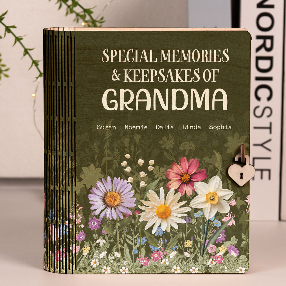 Special Memories & Keepsakes Of Grandma - Personalized Wooden Book Box ...