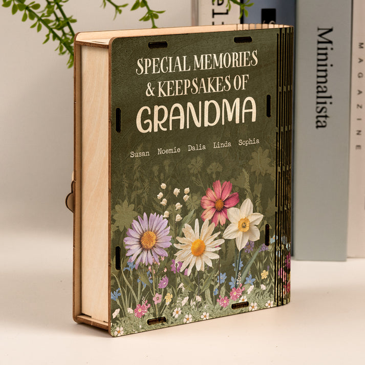 Special Memories & Keepsakes Of Grandma - Personalized Wooden Book Box ...