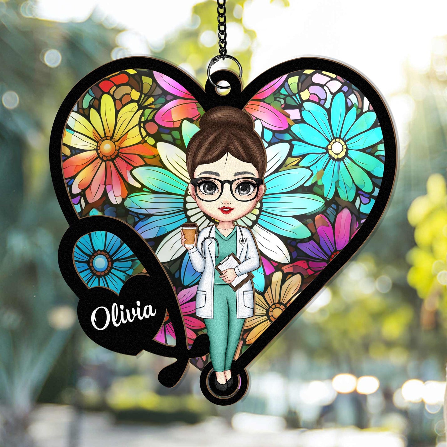 Stethoscope Nurse - Personalized Window Hanging Suncatcher Ornament ...