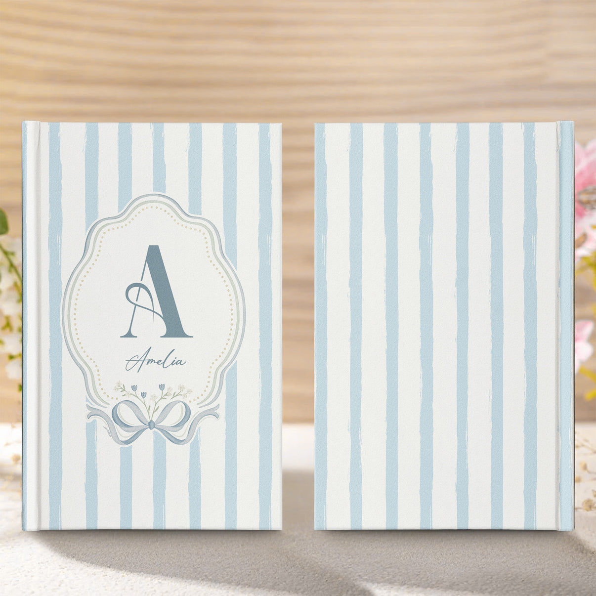 Stripes Monogram Custom Name Journal - Personalized Hardcover Journal ...