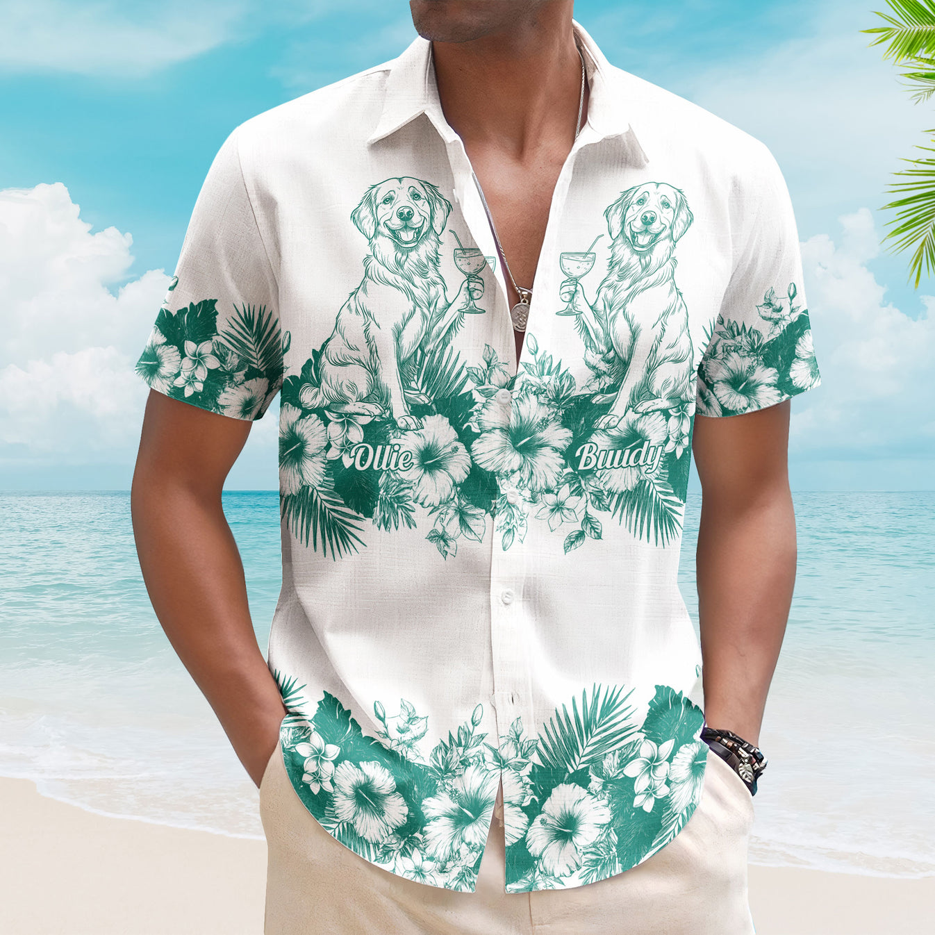 Summer Drinking With Dog - Personalized Hawaiian Shirt – Macorner