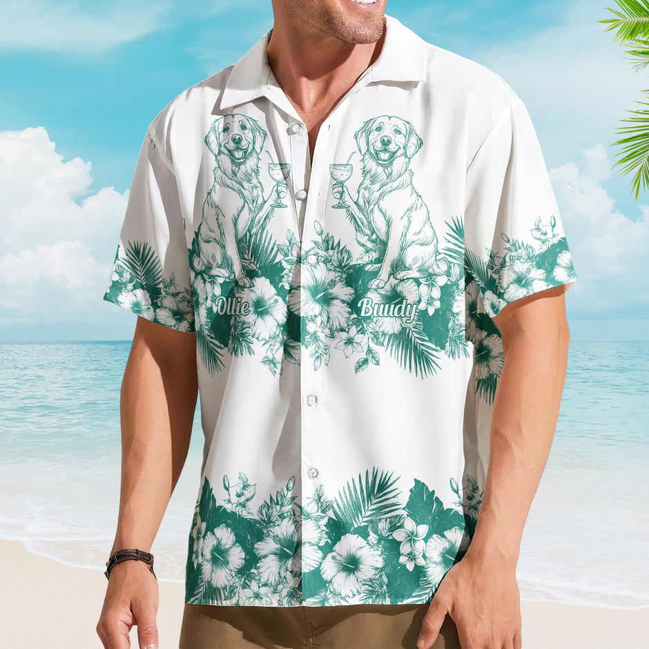 Summer Drinking With Dog - Personalized Hawaiian Shirt – Macorner