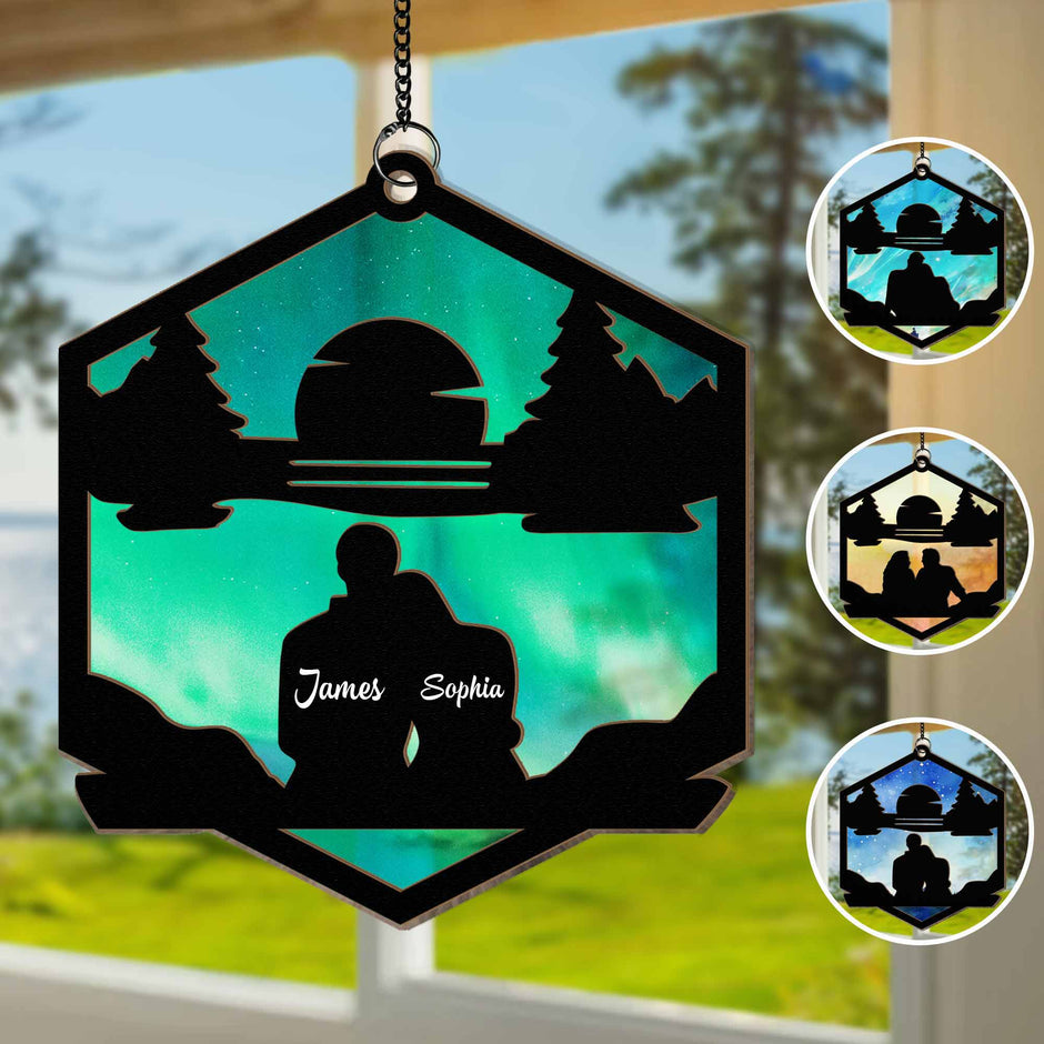 Sweet Couple - Personalized Window Hanging Suncatcher Ornament – Macorner