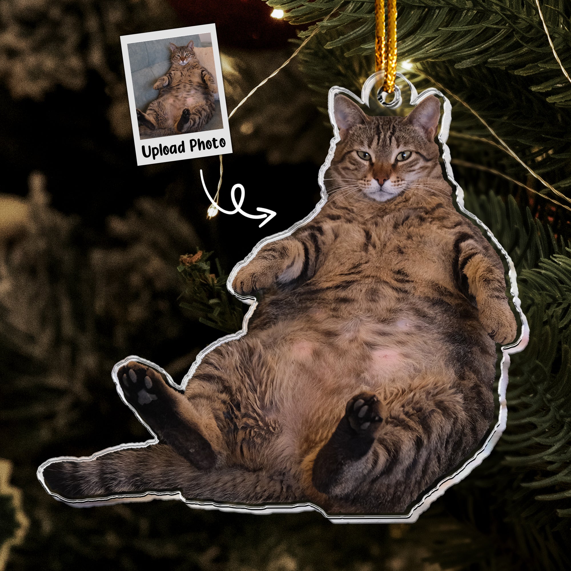 Tabby Cat Ornament - Tabby Cat Christmas Ornament - Personalized ...