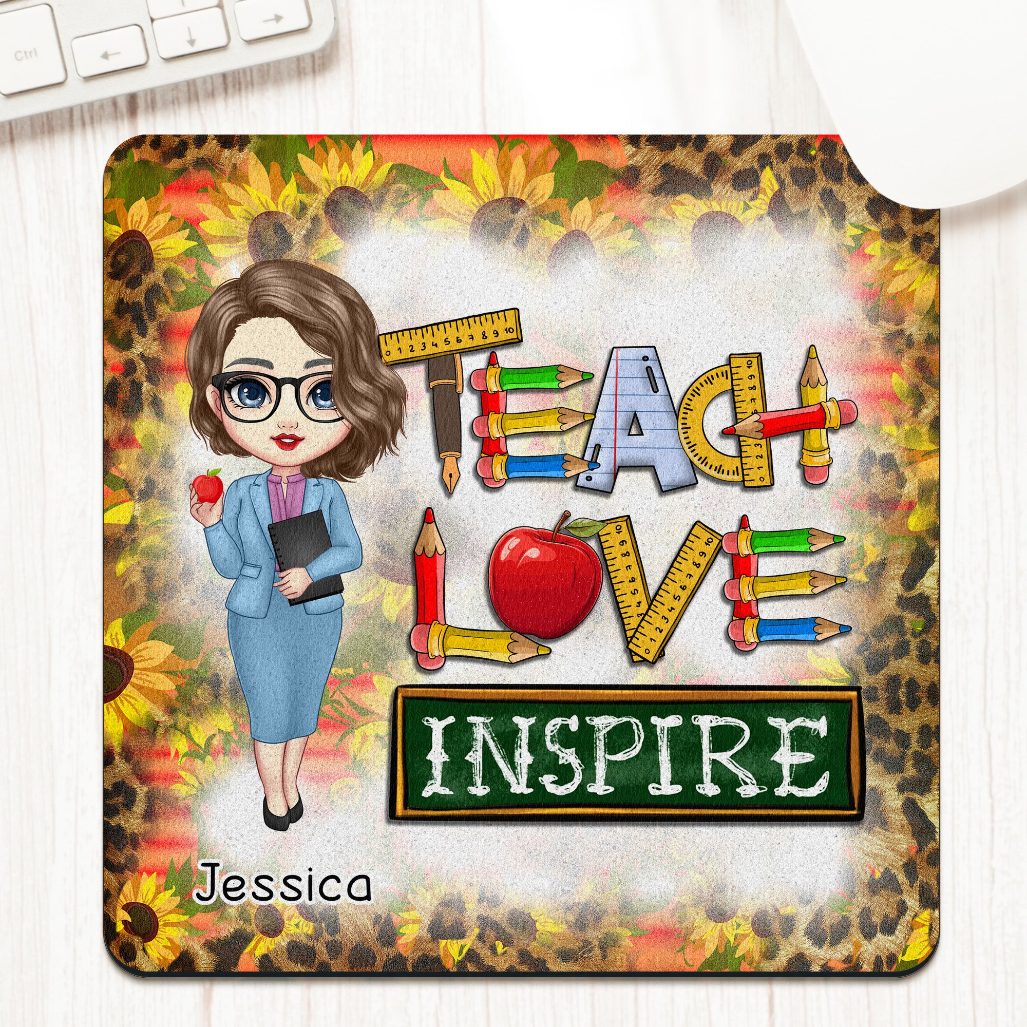 Teach Love Inspire - Custom Shape Mouse Pad – Macorner