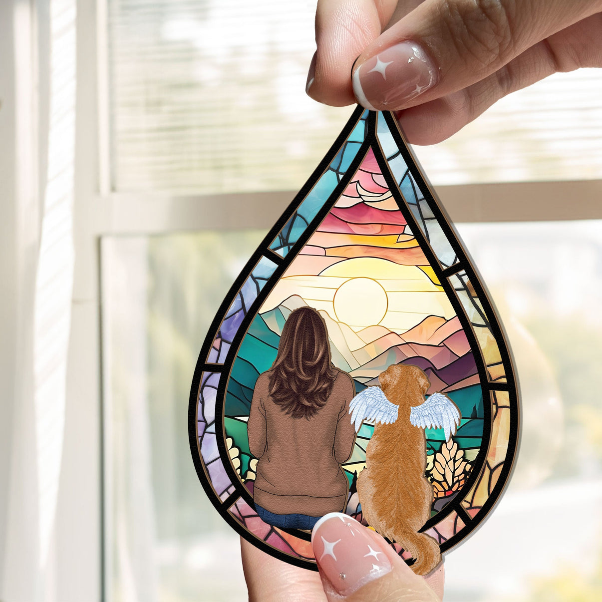 Teardrop Pet Memorial Gift - Personalized Window Hanging Suncatcher ...