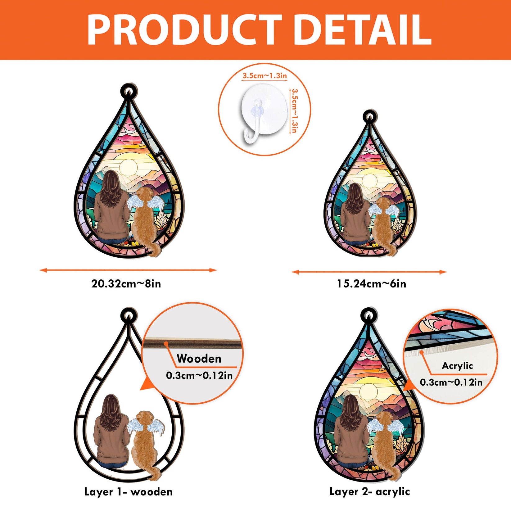 Teardrop Pet Memorial Gift - Personalized Window Hanging Suncatcher ...