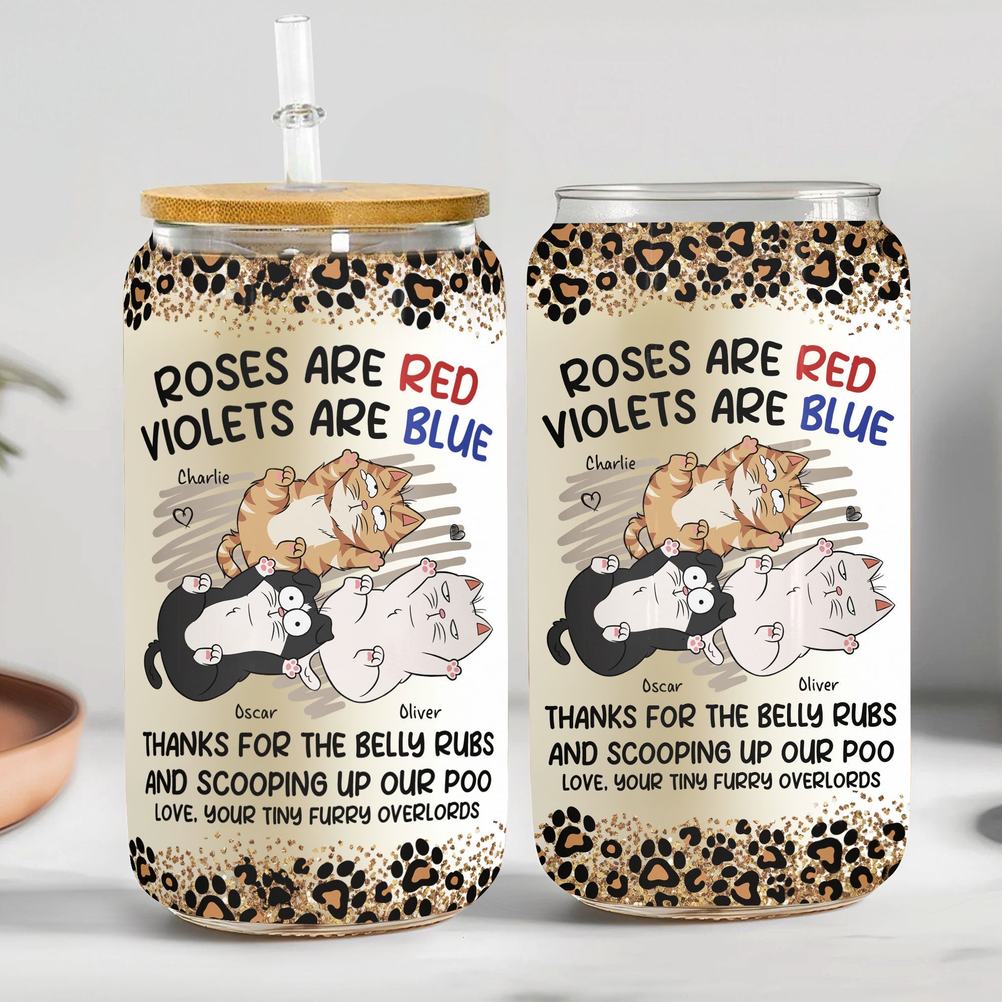 Thanks For The Belly Rubs - Personalized Clear Glass Cup – Macorner