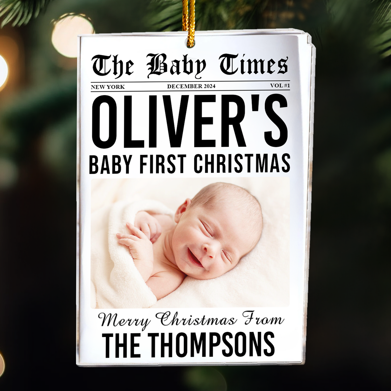 The Baby Times - Baby's First Christmas - Personalized Acrylic Photo ...