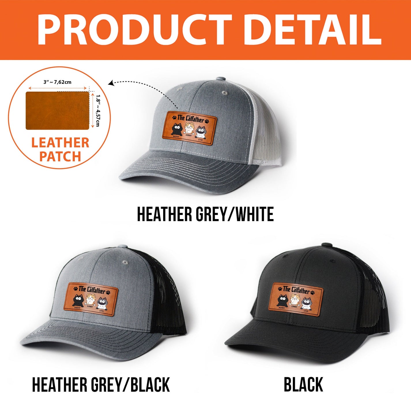 Father's Day Gifts, The Catfather - Personalized Leather Patch Hat ...