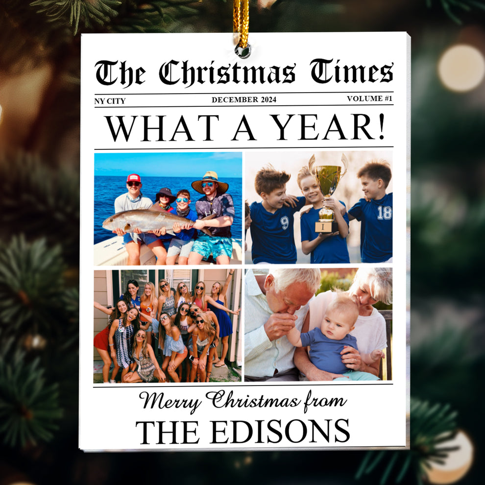 The Christmas Times Newspaper - What A Year - Personalized Acrylic ...