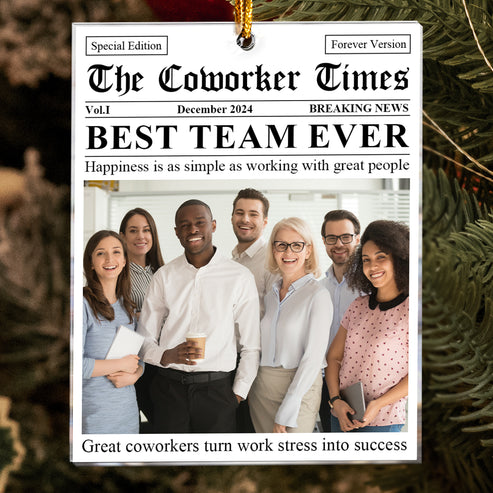 The Coworker Times Best Team Ever Newspaper - Personalized Acrylic ...