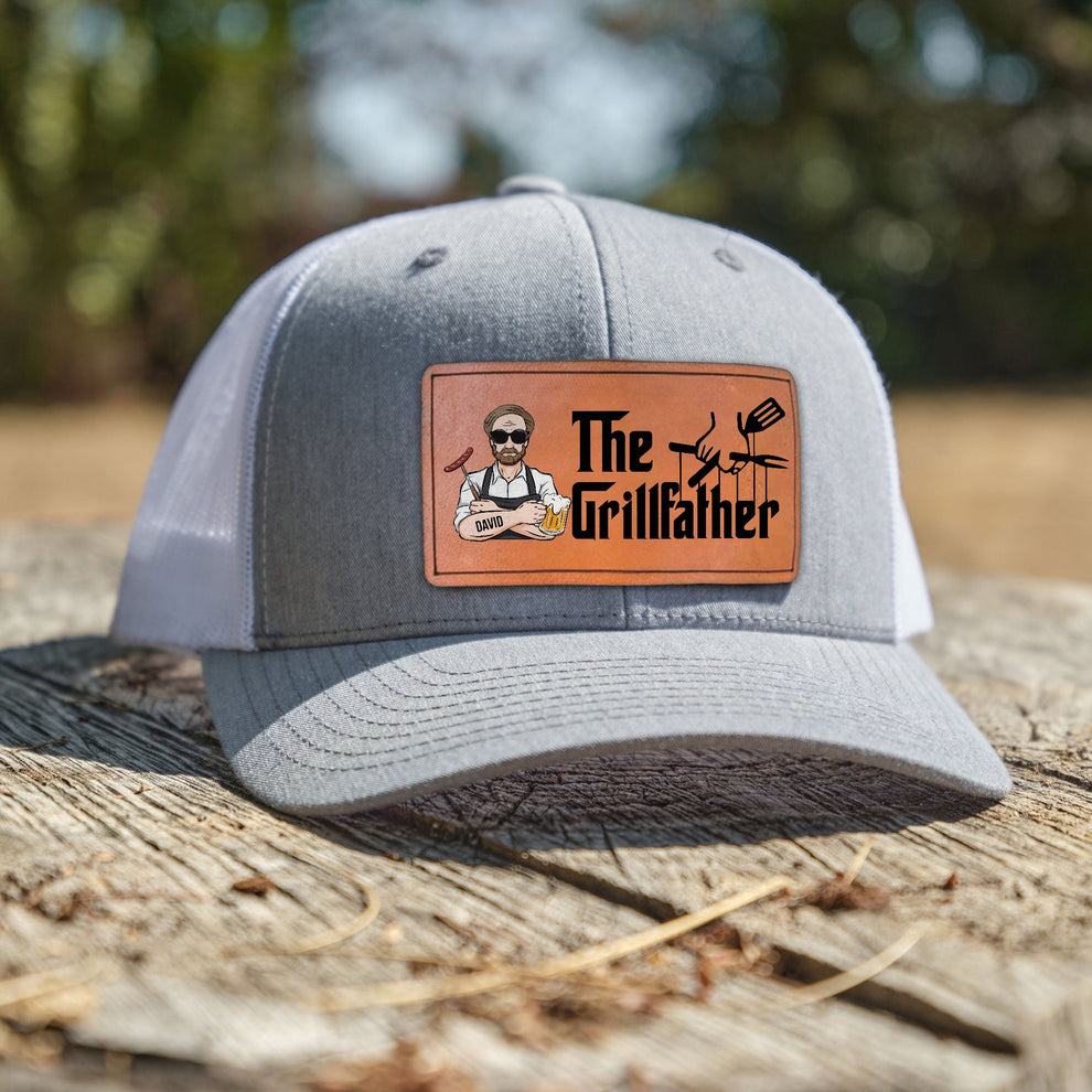The Grillfather - Personalized Leather Patch Hat – Macorner