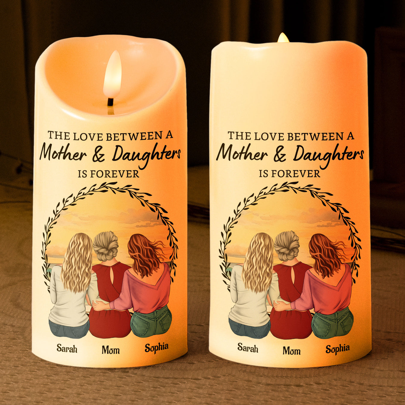 The Love Between A Mother & Daughters - Personalized LED Candle – Macorner