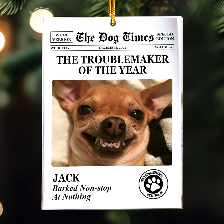 The Dog Times, The Meow Times - Troublemaker Of The Year - Personalized ...