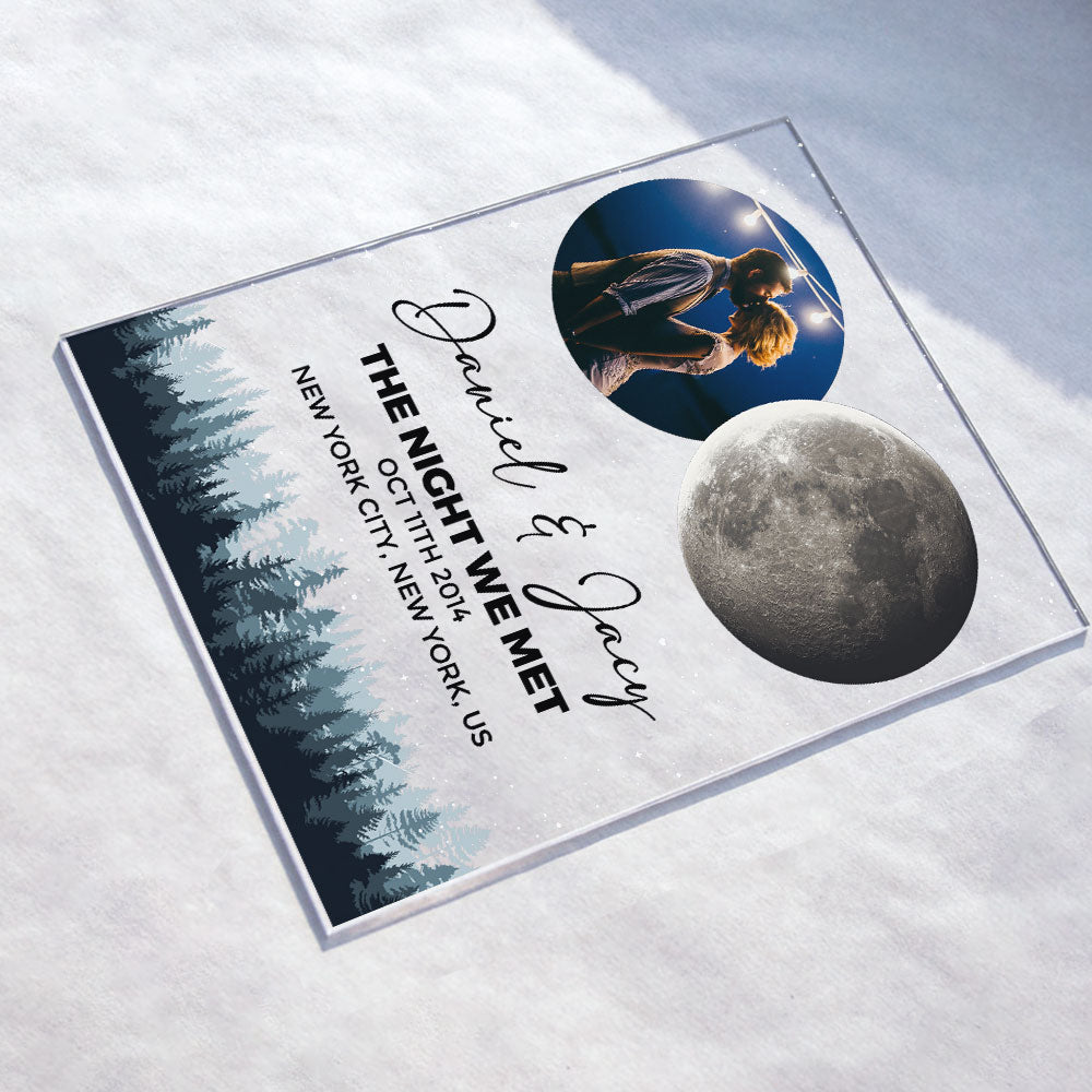 The Night Of Our First Date Custom Moon Phase - Personalized Acrylic P ...