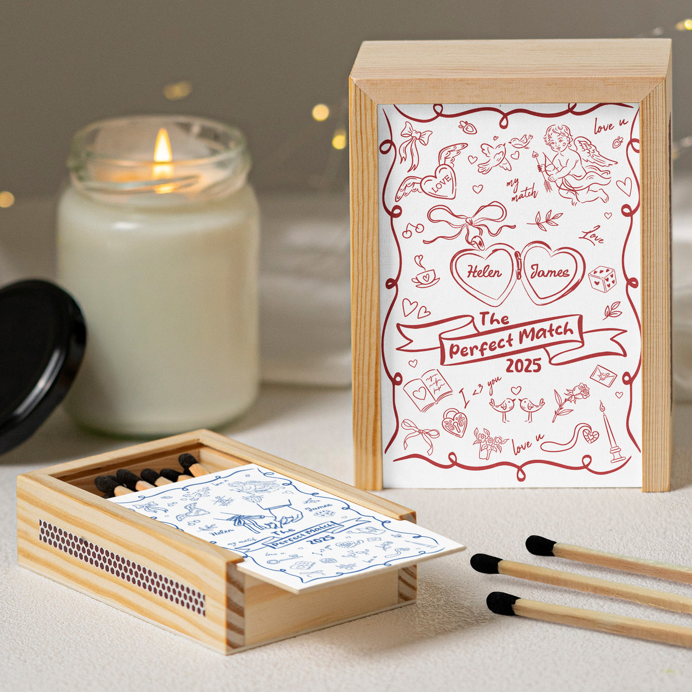 The Perfect Match - Couple Gifts - Personalized Wooden Matchbox – Macorner
