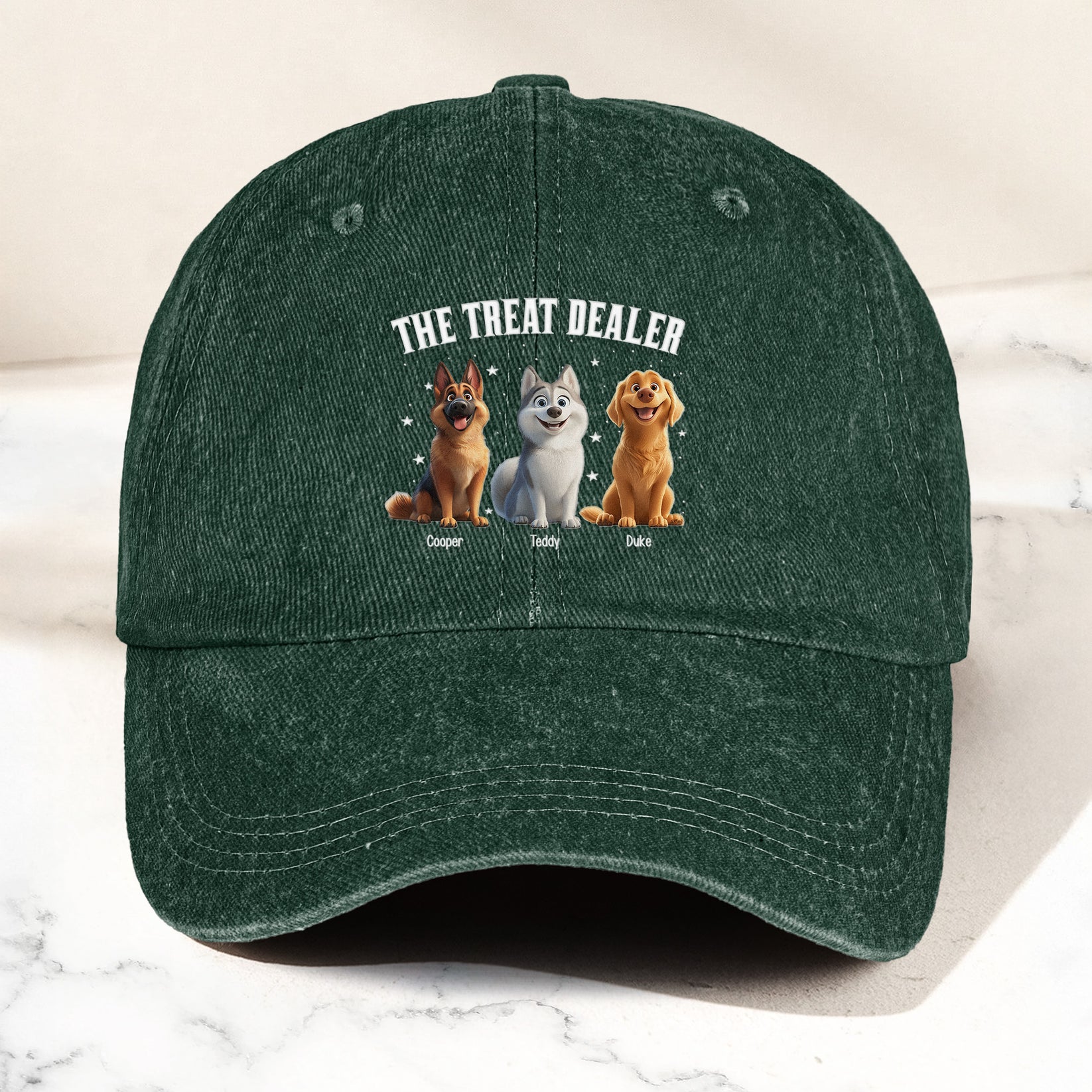 The Treat Dealer - Personalized Distressed Denim Cap – Macorner