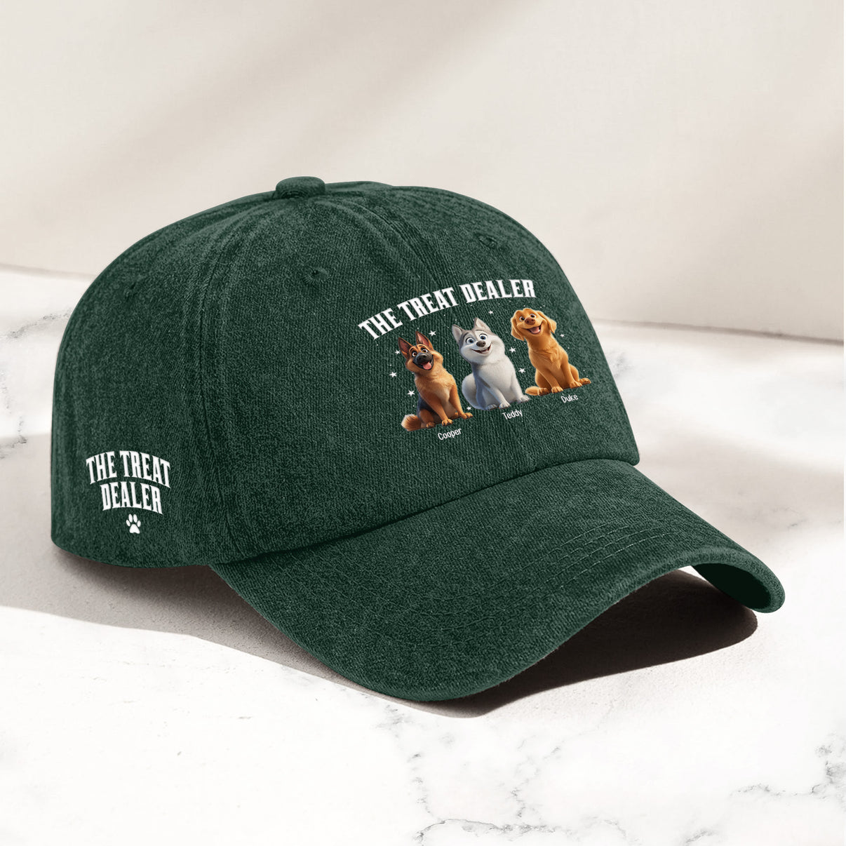 The Treat Dealer - Personalized Distressed Denim Cap – Macorner