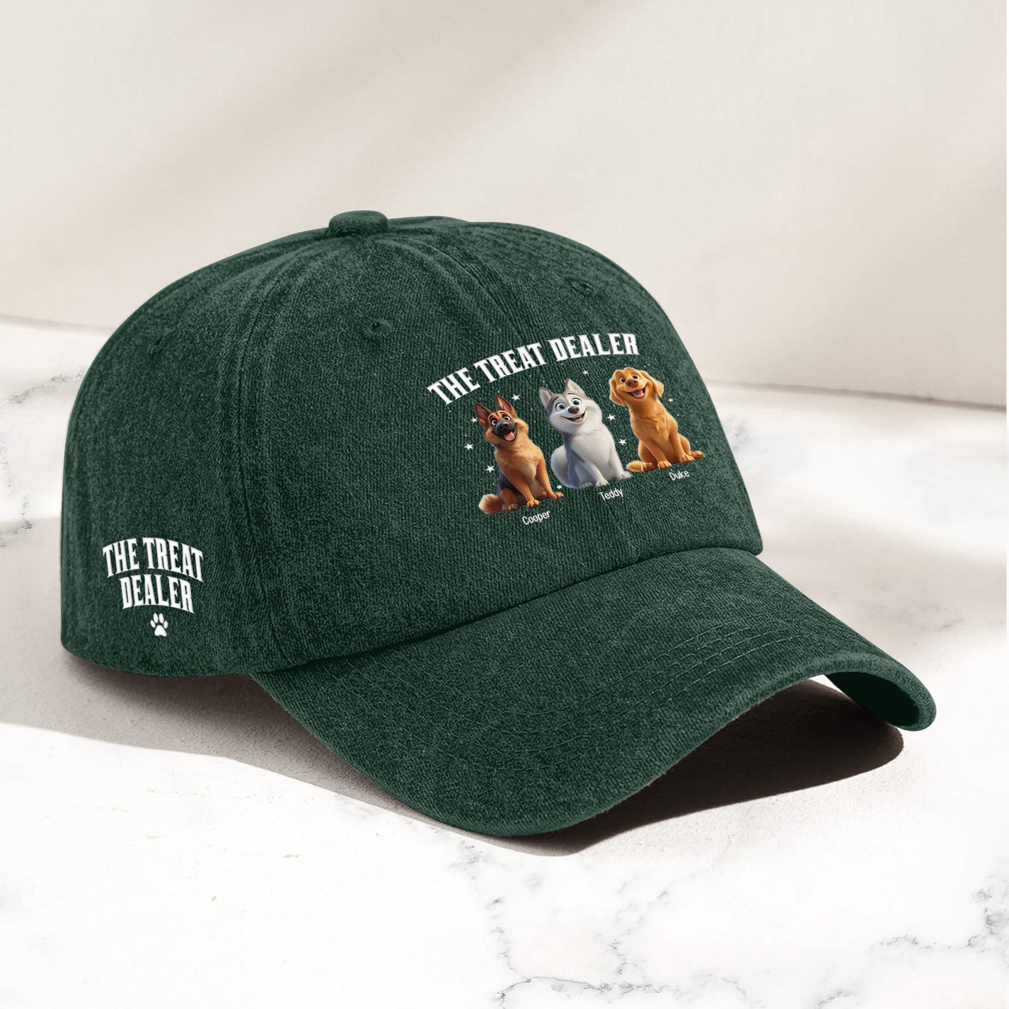 The Treat Dealer - Personalized Distressed Denim Cap – Macorner