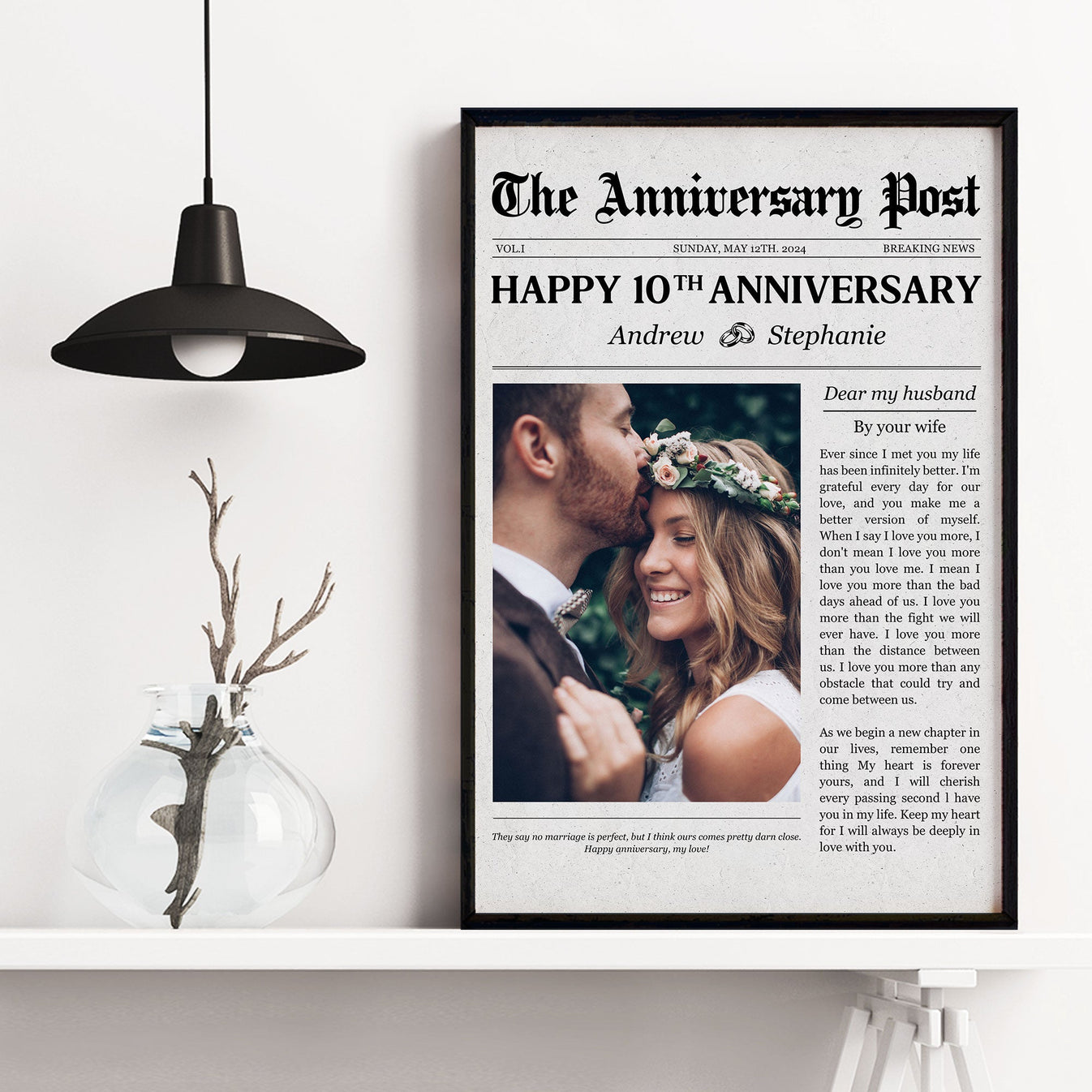The Wedding Times Happy Anniversary - Personalized Photo Poster – Macorner