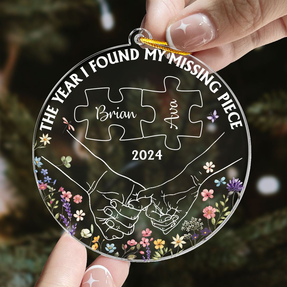 The Year I Found My Missing Piece - Personalized Acrylic Ornament ...