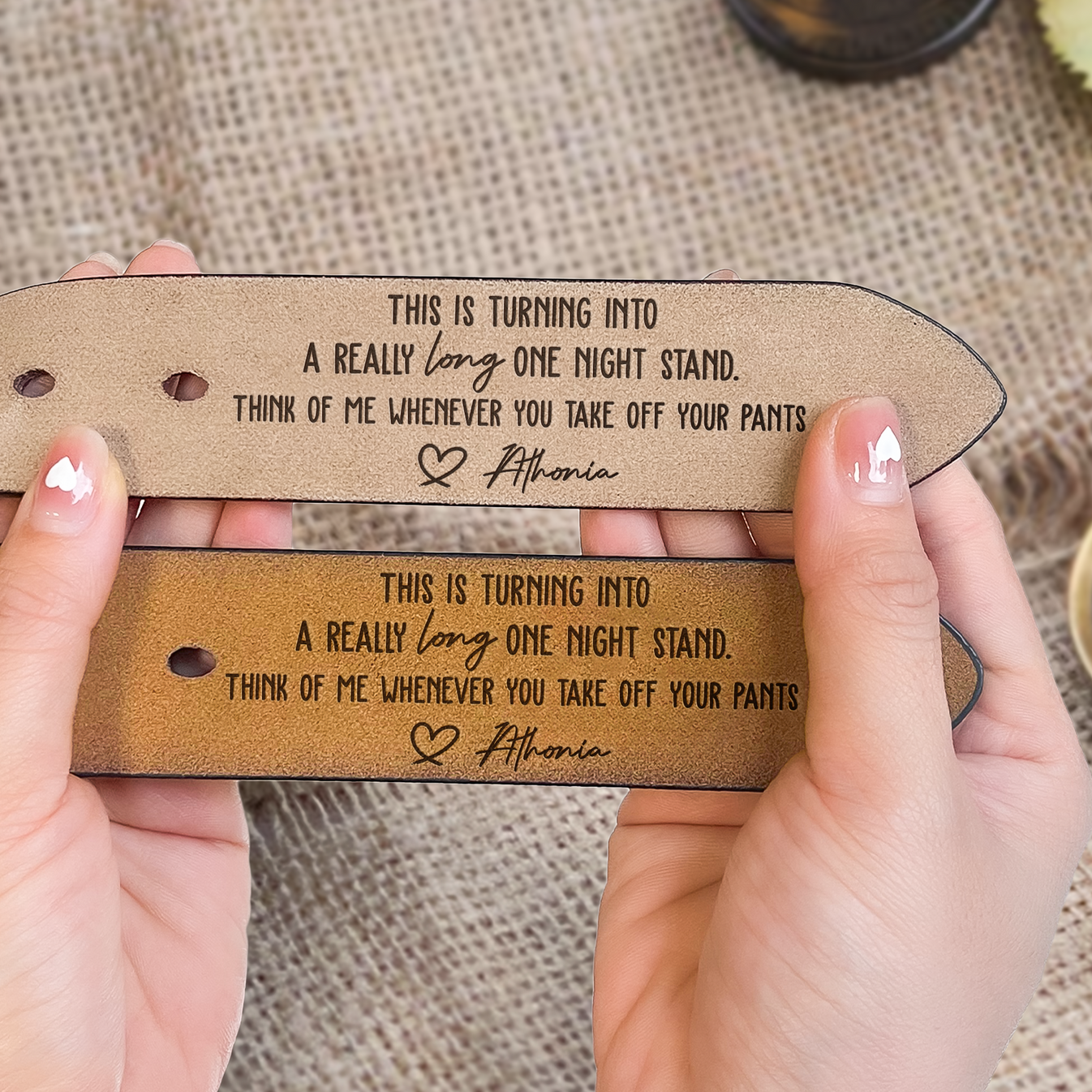 Think Of Me Whenever You Take Off Your Pants - Personalized Engraved L ...