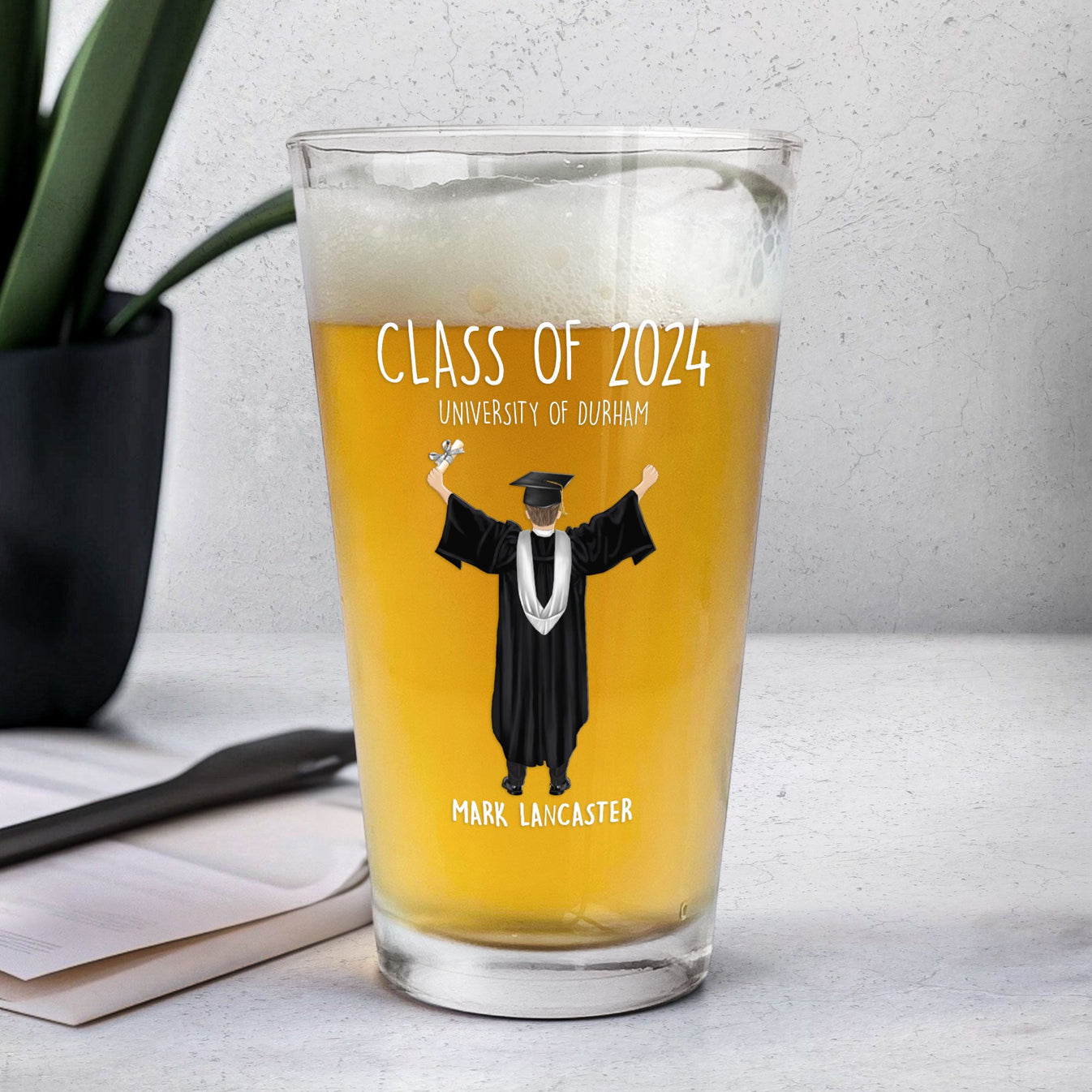 This Badass Has A Masters Degree - Personalized Beer Glass – Macorner