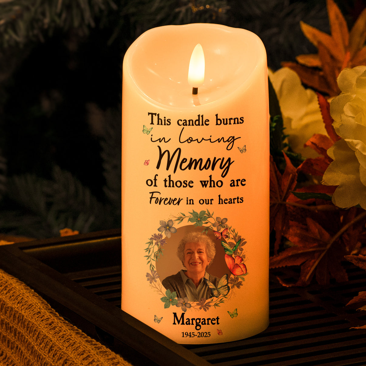 This Candle Burns In Loving Memory Memorial Candle - Personalized Phot ...