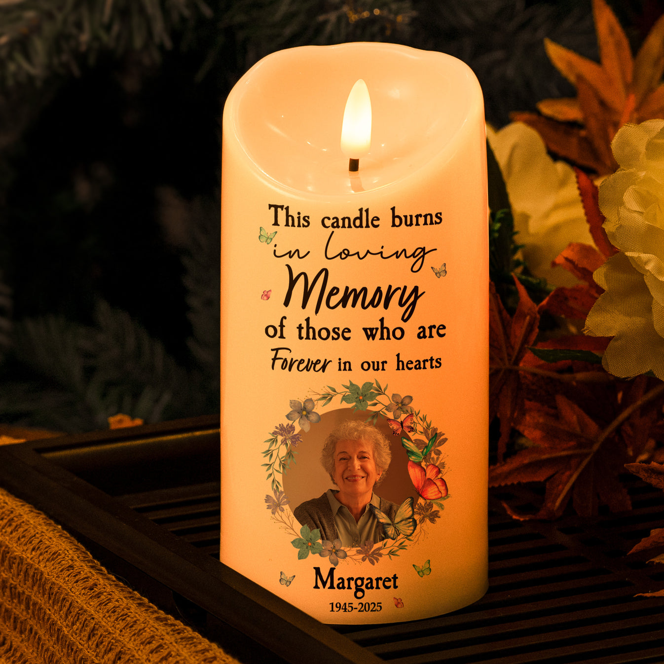 This Candle Burns In Loving Memory Memorial Candle - Personalized Phot ...