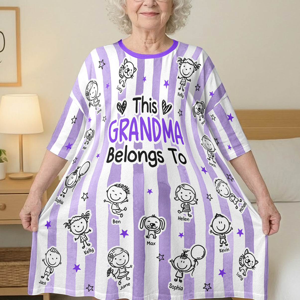This Grandma Belongs To Doodle - Personalized Sleep Tee – Macorner