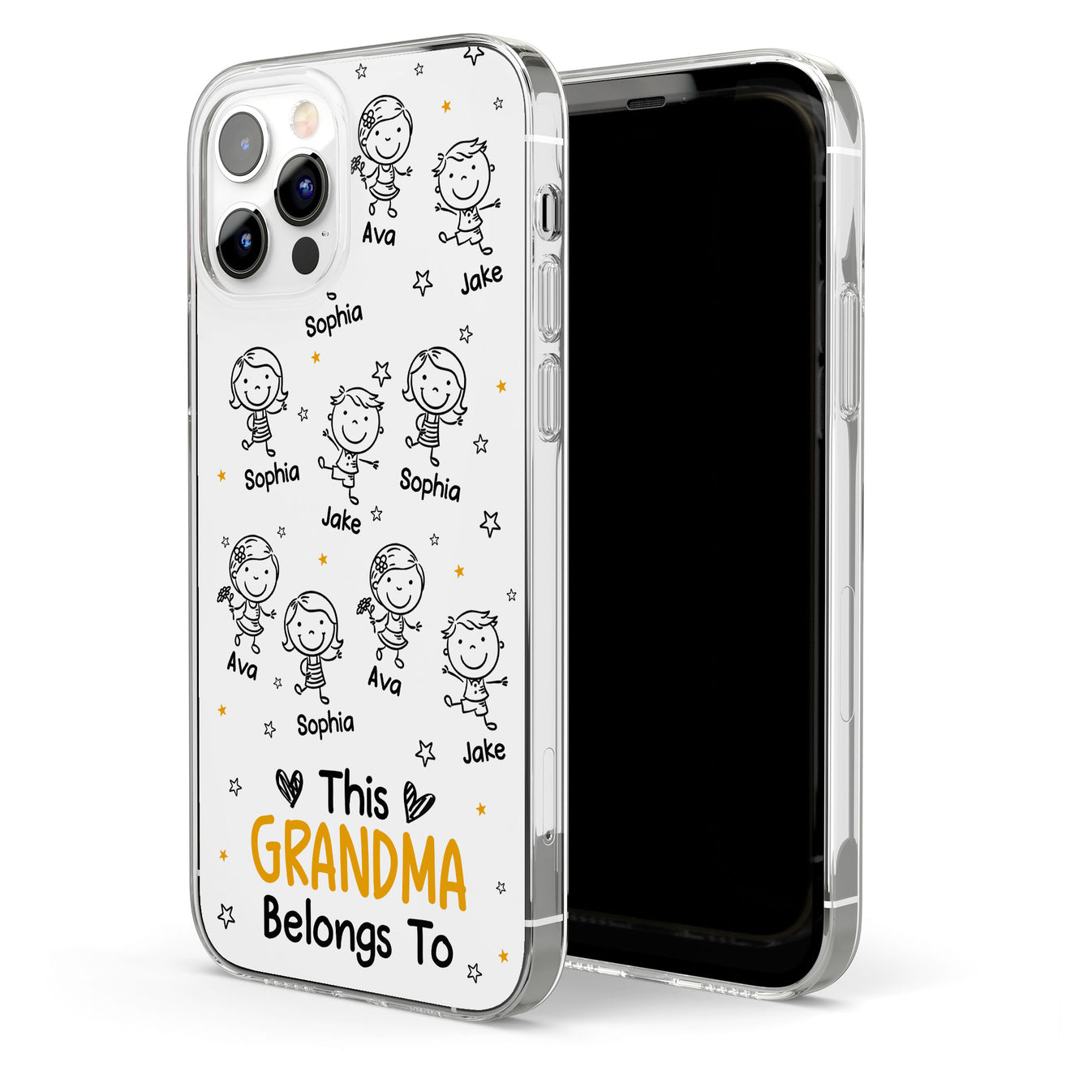 This Grandma Grandpa Belongs To - Personalized Clear Phone Case – Macorner