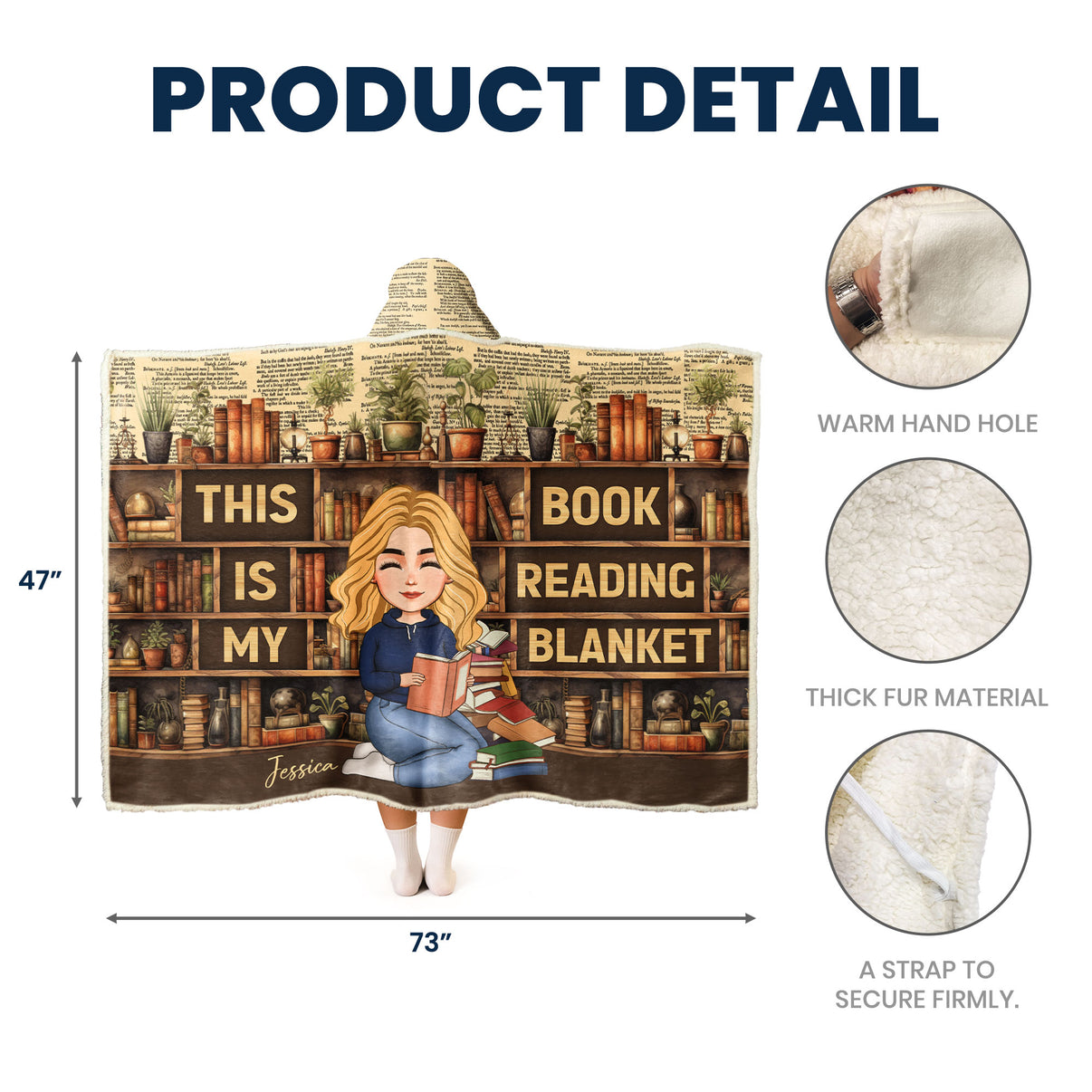 This Is My Book Reading Blanket - Personalized Wearable Blanket Hoodie ...