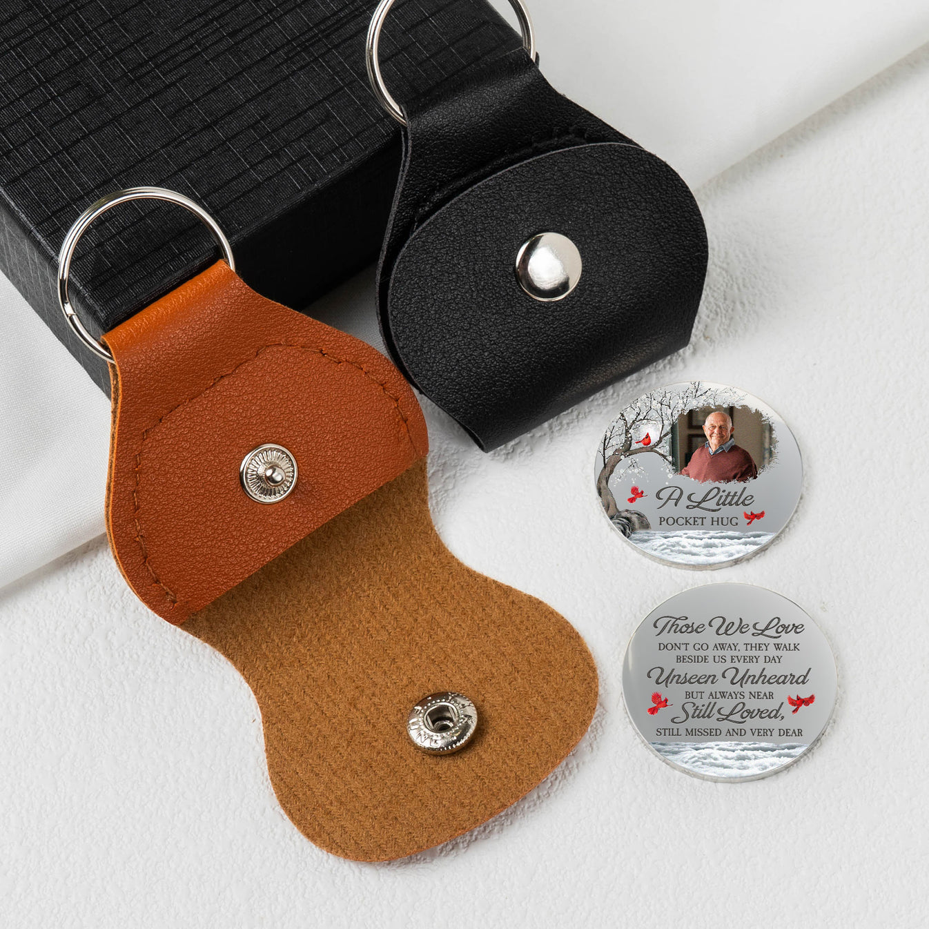 Those We Love Don't Go Away Memorial Gifts - Personalized Leather Photo ...