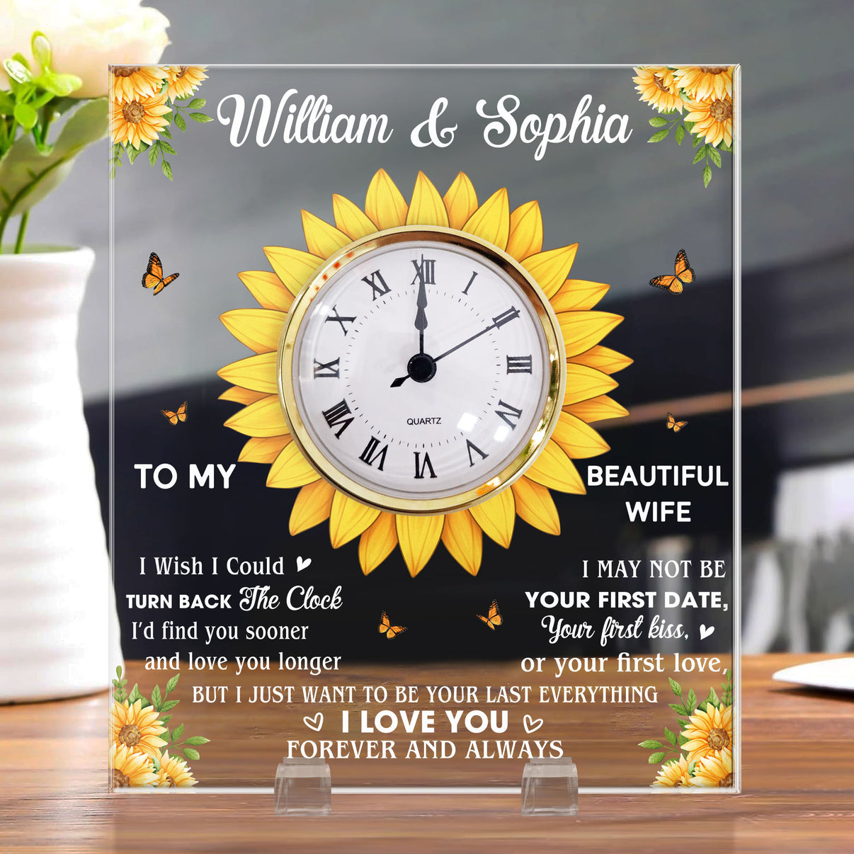 To My Wife Gift I Wish I Could Turn Back The Clock - Personalized ...