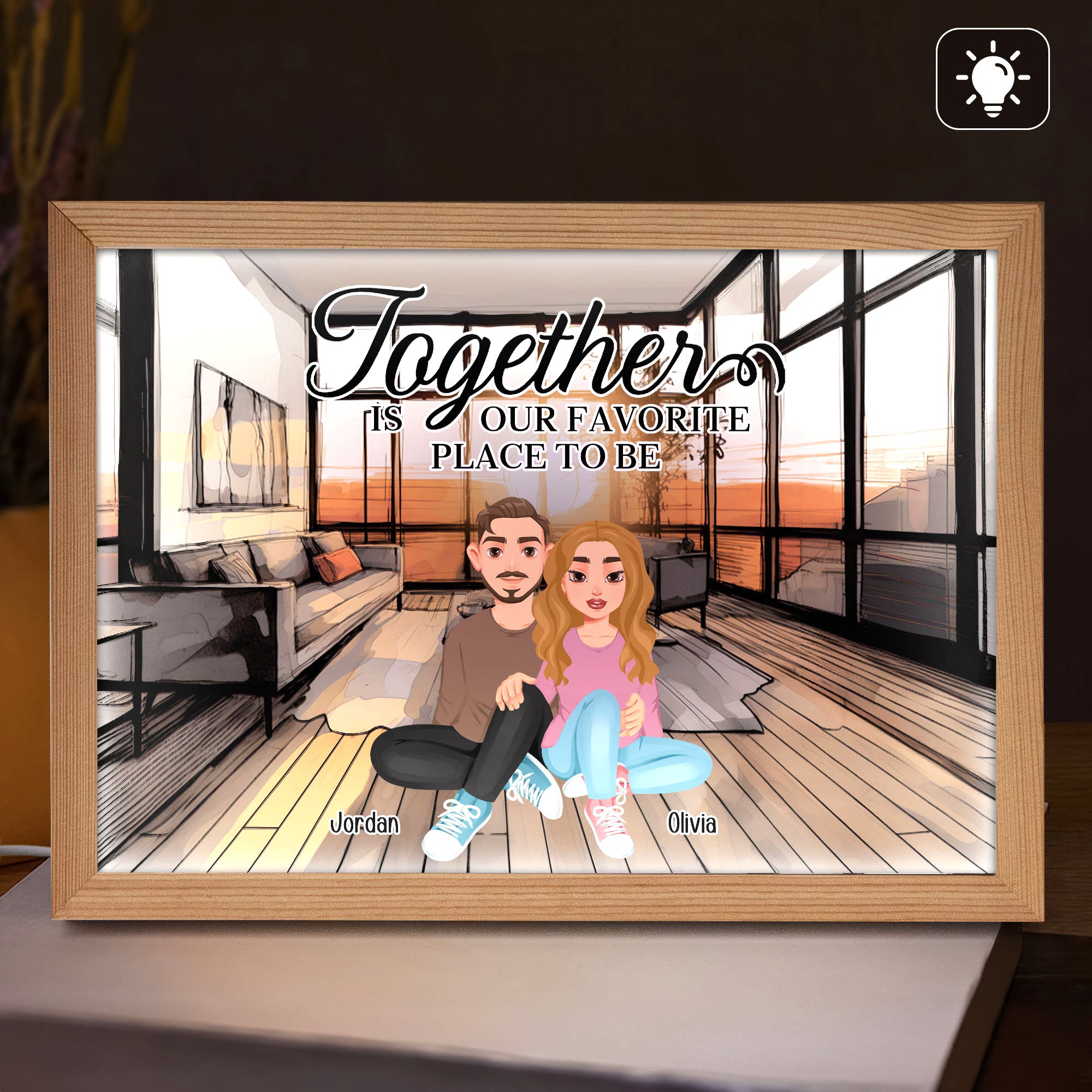 Together Is Our Favorite Place To Be - Personalized Light Up Picture ...