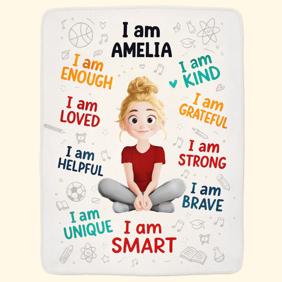 I Am Affirmation For Kid - Personalized Blanket – Macorner
