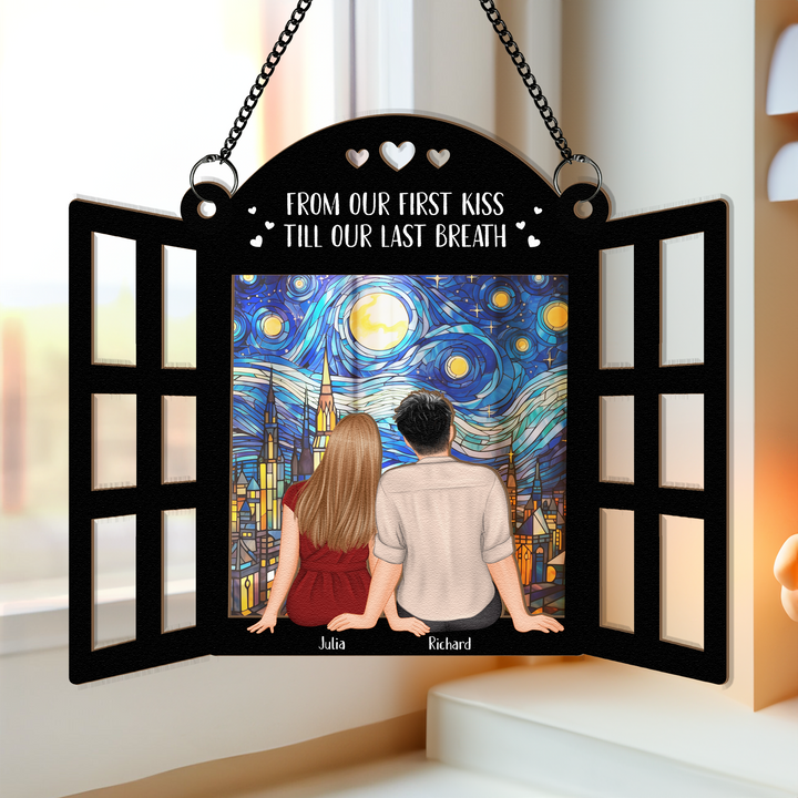 Together Since Romantic Couples - Personalized Window Hanging ...