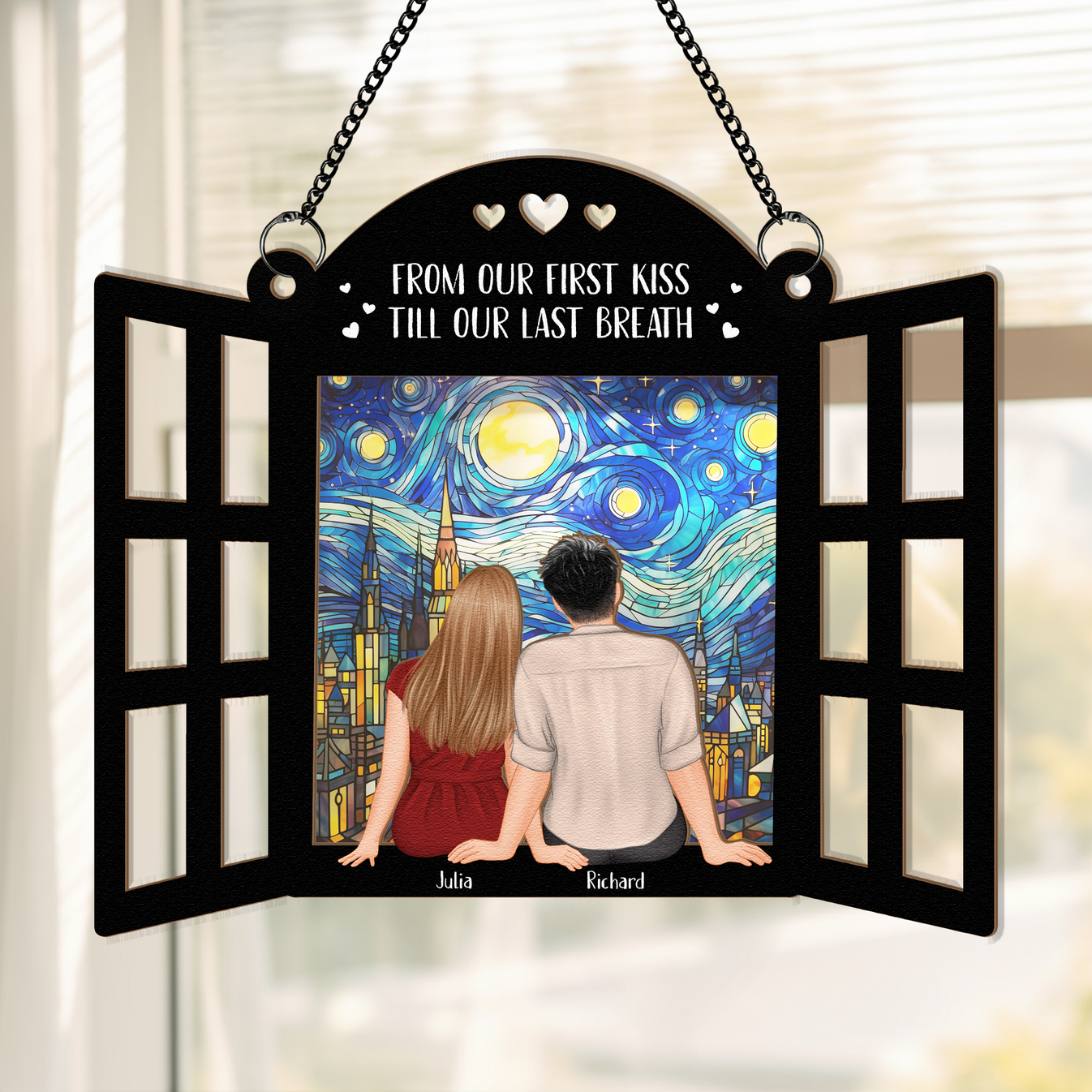 Together Since Romantic Couples - Personalized Window Hanging Suncatch ...
