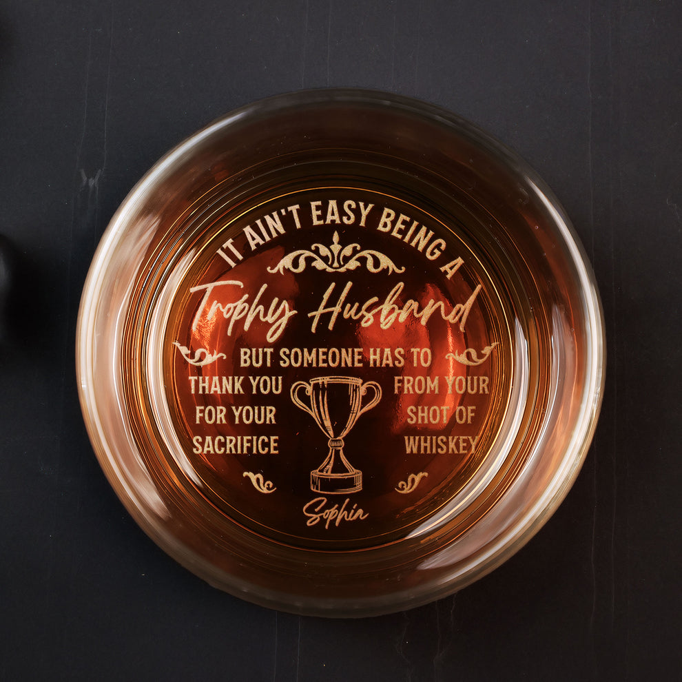 Trophy Husband - Personalized Engraved Whiskey Glass – Macorner
