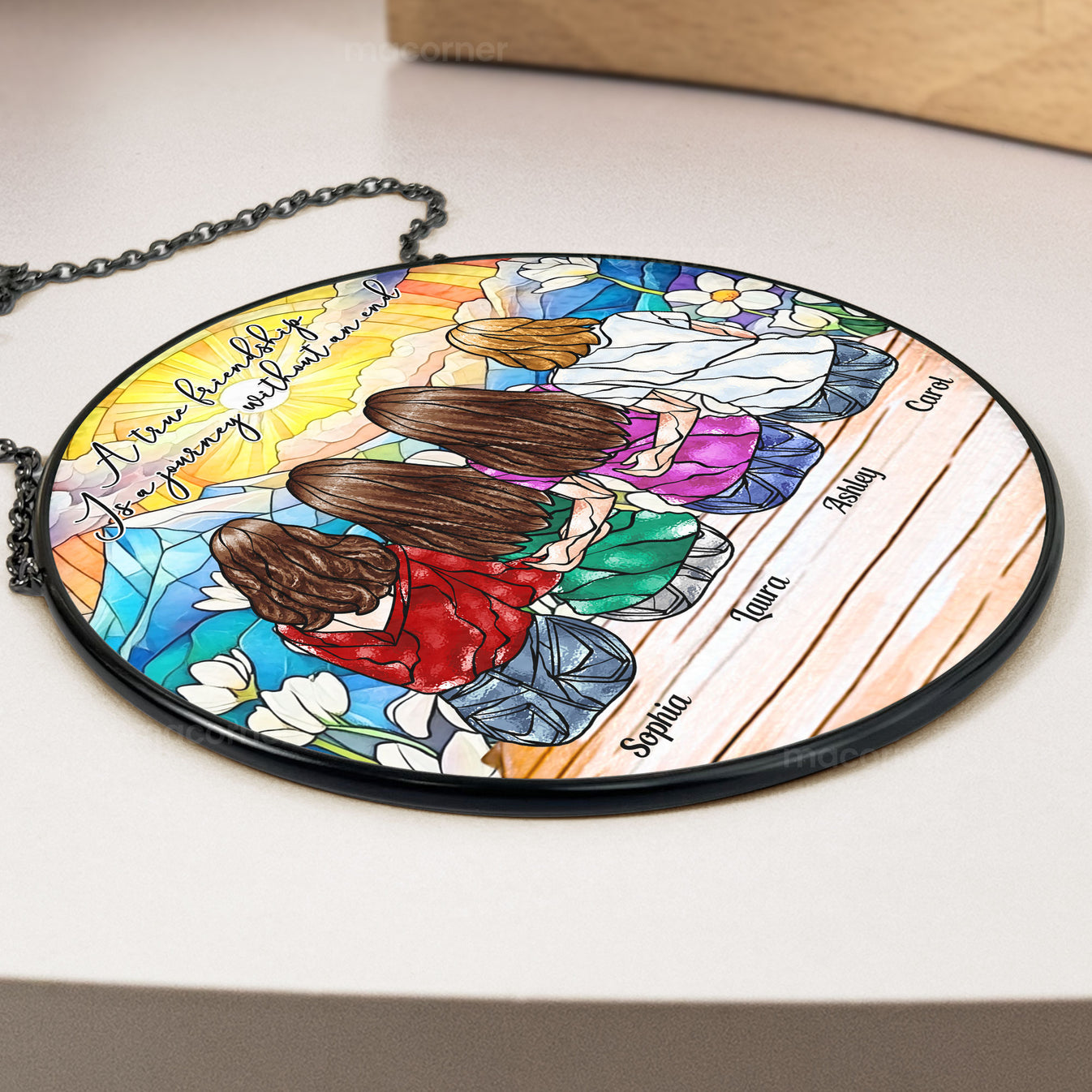 True Friendship Is A Journey Without An End - Personalized Stained ...