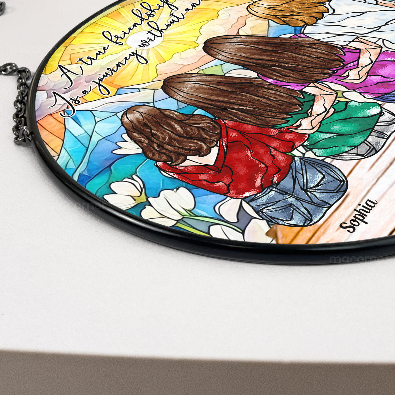 True Friendship Is A Journey Without An End - Personalized Stained ...