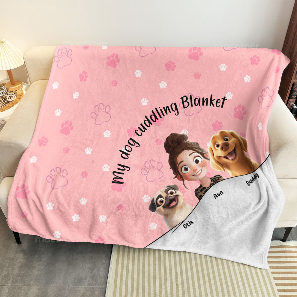 My Dog Cuddling Blanket - Personalized Blanket – Macorner