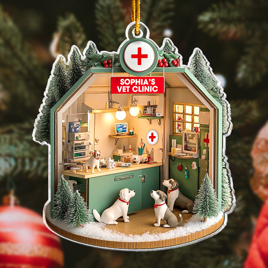 Vet Clinic Ornament - Veterinarian Clinic Christmas Decoration ...