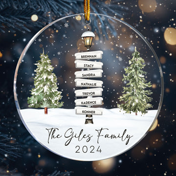 Vintage Family Lamp Post Signs - Personalized Acrylic Ornament – Macorner