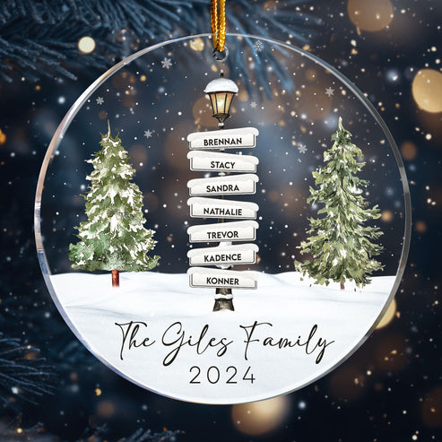 Vintage Family Lamp Post Signs - Personalized Acrylic Ornament – Macorner