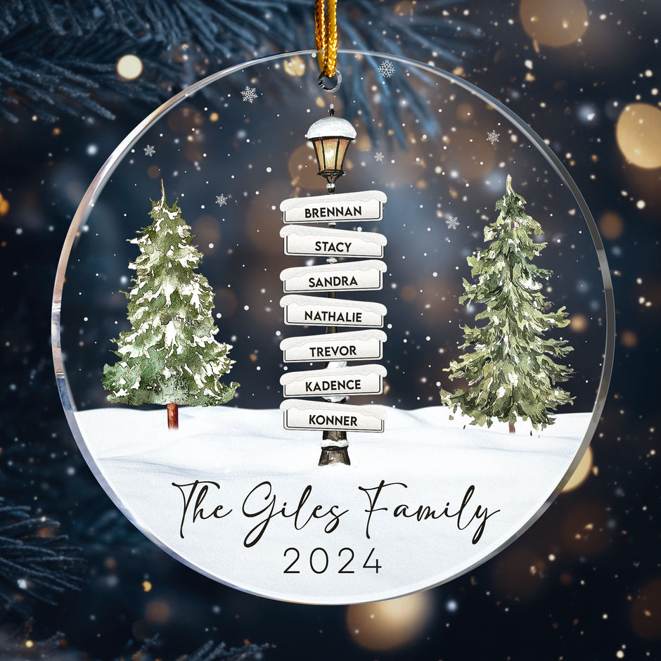 Vintage Family Lamp Post Signs - Personalized Acrylic Ornament – Macorner