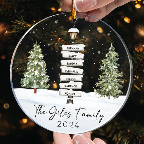 Vintage Family Lamp Post Signs - Personalized Acrylic Ornament – Macorner