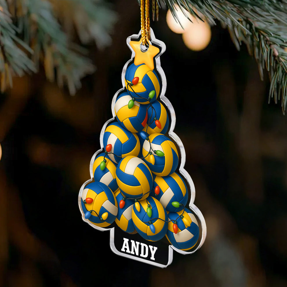 Volleyball Christmas Tree - Personalized Acrylic Ornament – Macorner